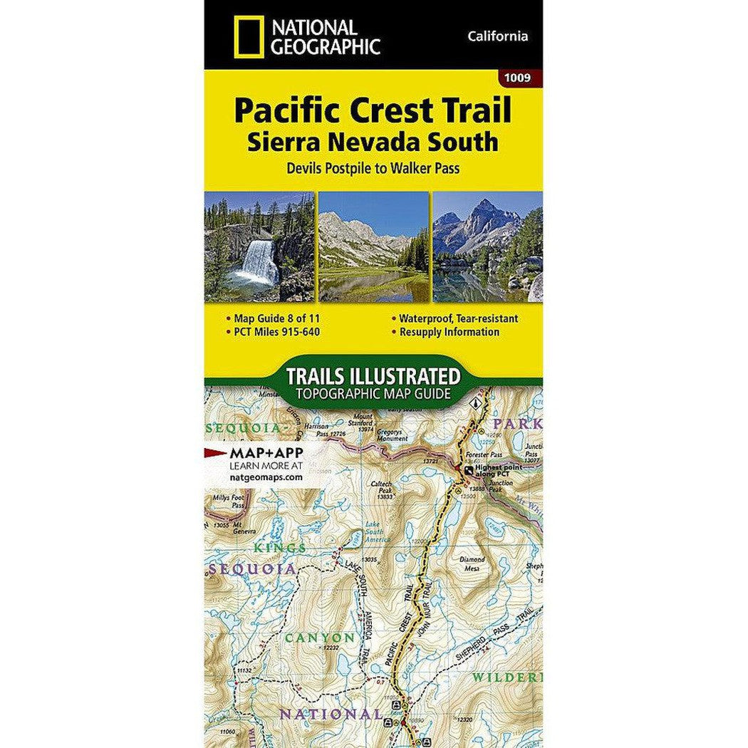 National Geographic Pacific Crest Trail: Sierra Nevada South Map [Devi ...