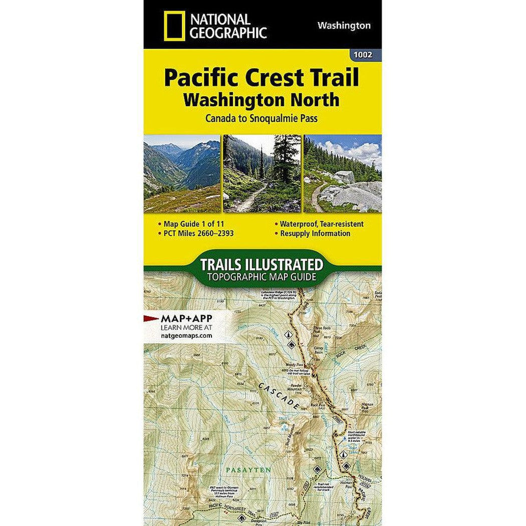 National Geographic Pacific Crest Trail: Washington North Map [Canada ...